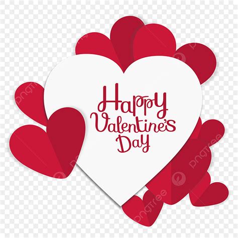 Red Love Heart Vector PNG Images Tanabata Red White Heart Decoration