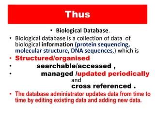 Biological Data Base Ppt