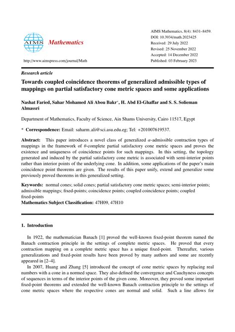 Pdf Towards Coupled Coincidence Theorems Of Generalized Admissible