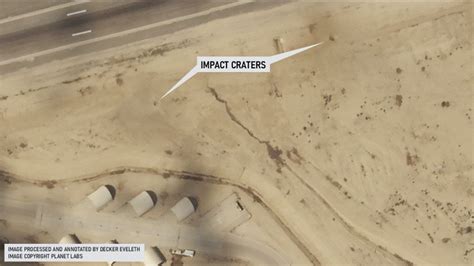 همشهری آنلاین تصاویری از پایگاه نواتیم همراه با محل دقیق اصابت موشک