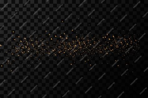 Набор золотых светящихся световых эффектов изолированных на прозрачном
