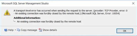 A Transport Level Error Has Occurred When Sending The Request To The