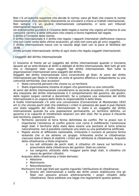 Appunti Diritto Internazionale Prof Santini