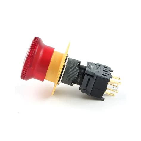 16mm Red Mushroom Emergency Stop E Stop Switch Nonc Dc 250v 3a
