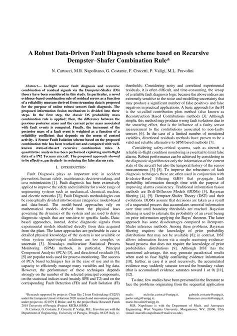 Pdf A Robust Data Driven Fault Diagnosis Scheme Based On Recursive Dempster Shafer Combination