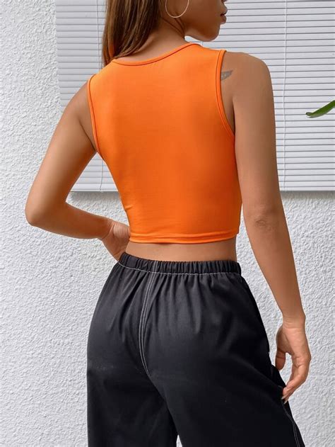Shein Coolane Bikercore Car And Letter Graphic Crop Tank Top Shein Usa
