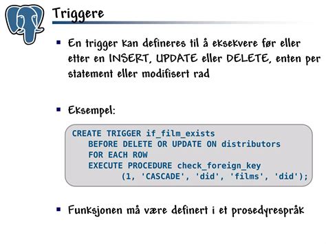Bli Kjent Med PostgreSQL PPT