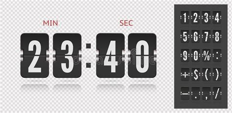 Flip Countdown Alphabet Isolated Vector Illustration Template