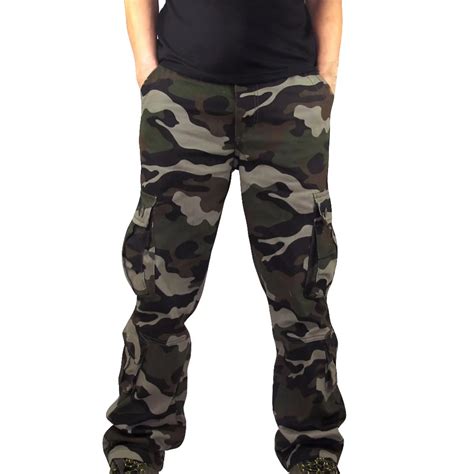 Men Camouflage Pocket Overalls Casual Pocket Sport Work Casual Trouser