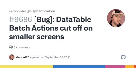 [bug] Datatable Batch Actions Cut Off On Smaller Screens · Issue 9686 · Carbon Design System