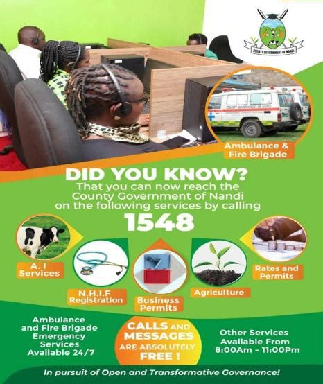 County Government Of Nandi Launches A Toll Free Number To Receive