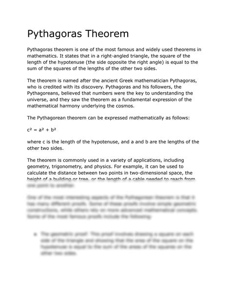 SOLUTION Short Pythagoras Theorem Explaination Studypool