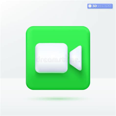 Facetime Mobile Icon Symbols Video Chat Interface Conference Call Connection Concept 3d