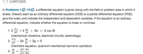 Solved 11 Exercises In Problems 1 D 12 A Differential