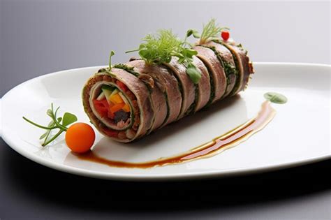 Premium AI Image Matambre Arrollado Rolled Stuffed Beef With Vegetables And Eggs