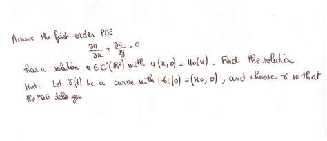 Solved Assume The First Order Pde ∂x∂u ∂y∂u 0 Has A Solution