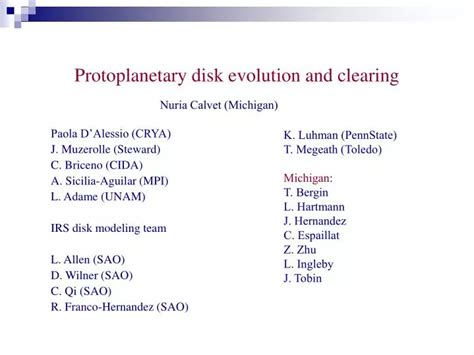 Ppt Protoplanetary Disk Evolution And Clearing Powerpoint