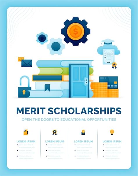 Premium Vector Vector Illustration Of Merit Based Scholarships To Open Doors To Educational