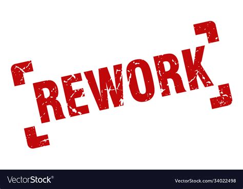 Rework Stamp Square Grunge Sign Isolated On White Vector Image