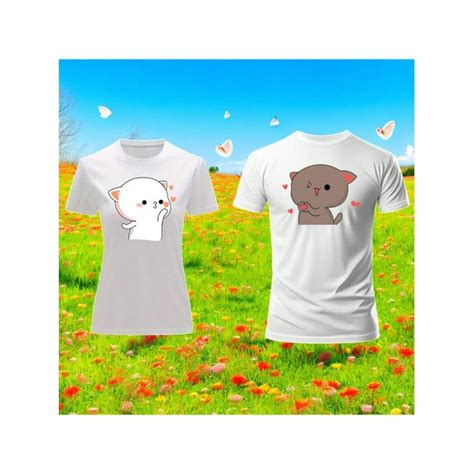 Playera Blusa Duo De Bubu Y Dudu Besos De Corazones Diseños Divertidos Color Blanco Talla