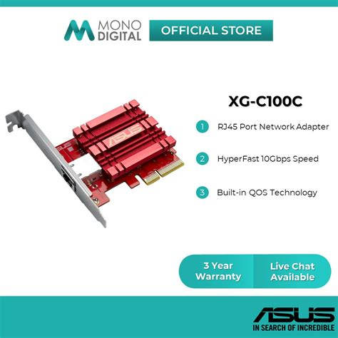 Asus XG C100C 10GBase T PCIe Network Adapter With Backward