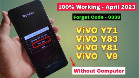 Vivo Y71 Pattern Unlock Vivo Y83 Y71 Y81 V9 All Type Password