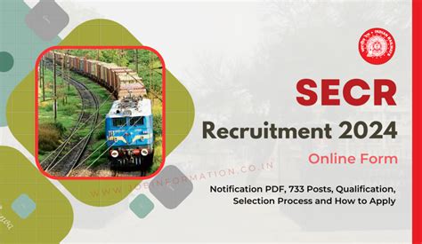 Secr Railway Recruitment 2024 Out Online Form For 733 Posts