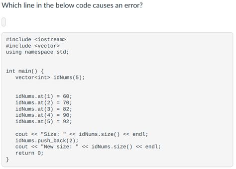 Solved Which Line In The Below Code Causes An Error