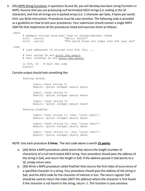 3 [65] mips string functions in questions 3a and