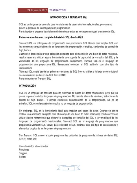 Transact Sql Yeni Pdf Sql Lenguaje De Programación