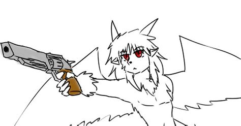 ケモノ 身内ワンドロで描いた拳銃持った白竜くんα 荒城信勝のイラスト Pixiv