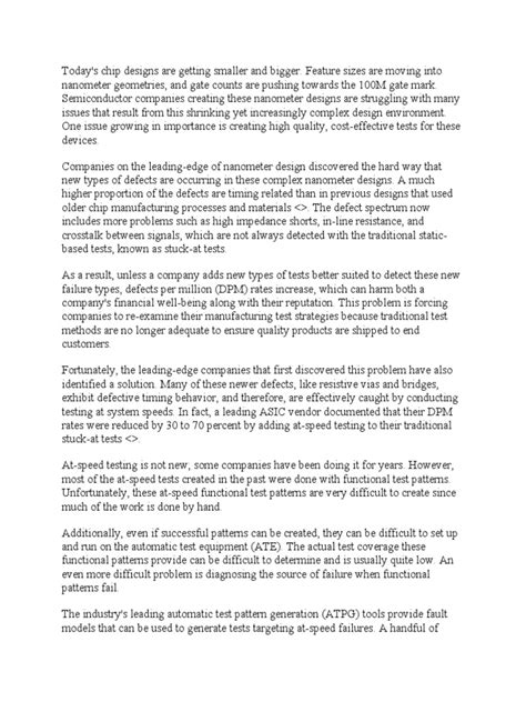 At Speed Testing Pdf Computer Engineering Electronics