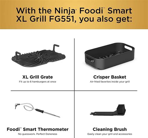 Ninja Fg551 Foodi Smart Xl 6 In 1 Indoor Grill With Air Fry Roast