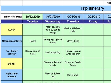 Travel Itinerary Excel Format Template Sample Templat