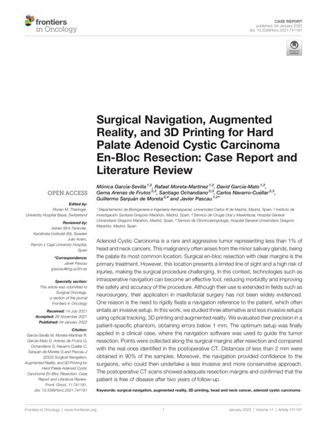 Pdf Surgical Navigation Augmented Reality And 3d Printing For Hard