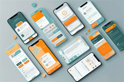 Modern User Interface Design Conceptual Mobile Phone Screen Mock Up