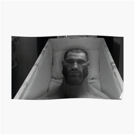 Sleeping Hunk Gigachad Sleeping Funny Meme Poster For Sale By