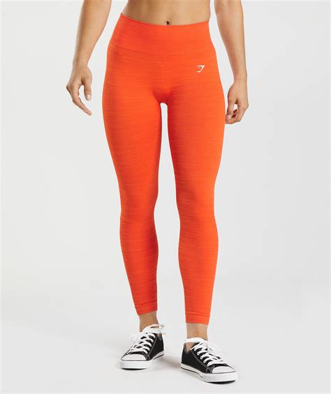 Gymshark Adapt Marl Seamless Leggings Pepper Redzesty Orange Gymshark