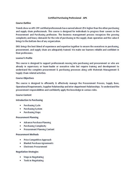 Cpp Course Outline Pdf Procurement Supply Chain