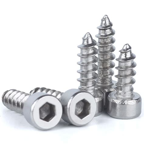 5 50pcs 304 Stainless Steel Hex Socket Cap Head Self Tapping Screws M2