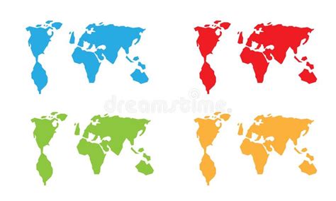 Abstract World Map Different Colors Set Stock Vector Illustration Of Concept Earth 377156108