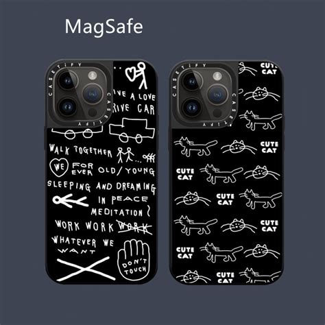 맥세이프 케이스 블랙 캣 레터링 아이폰 하드케이스 에이블리