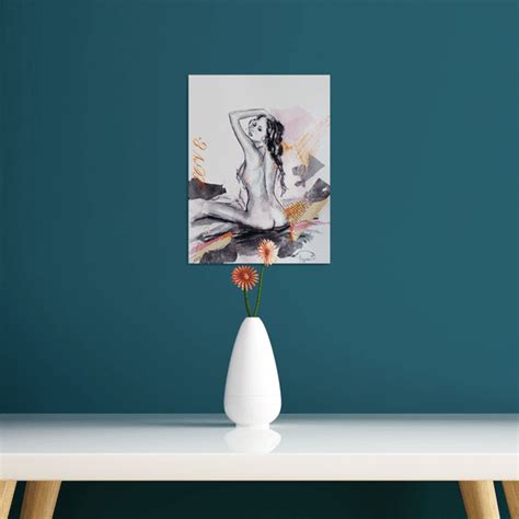 Moment Nude Woman Watercolor Painting Watercolour By Antigoni Tziora
