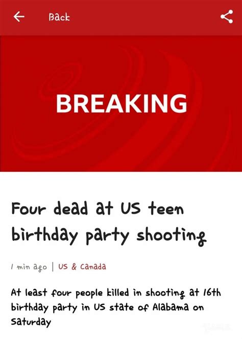 Bbc 긴급속보16살 아이의 생일파티에서 총기난사로 최소 4명 사망 인스티즈instiz 인티포털 카테고리