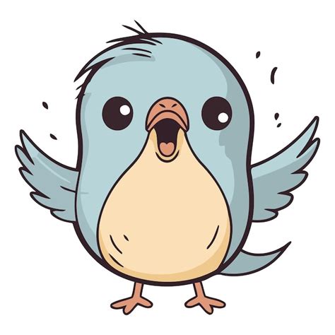 El Lindo Personaje De Dibujos Animados De Blue Bird Aislado Sobre Un