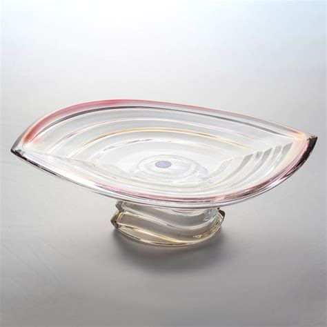 Фруктовница на ножке красная 36 см Wave R G Bohemia Gold купить в интернет магазине Посуда москва