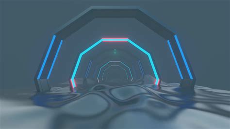 Abstract Dark Sci Fi Landscape Seamless Loop 4k 3d Animation