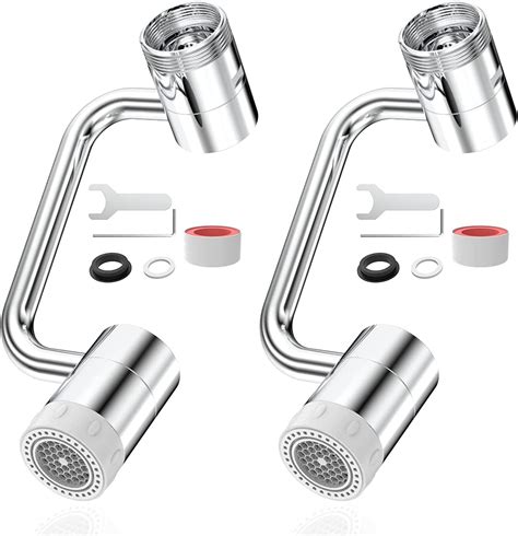 Faucet Aerator 1080°large Angle Rotating Faucet Extender With 2 Water