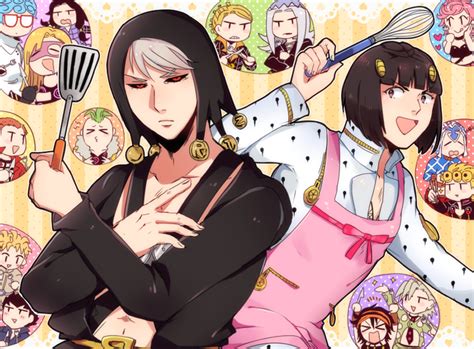 Safebooru Apron Bruno Bucciarati Formaggio Ghiaccio Giorno Giovanna