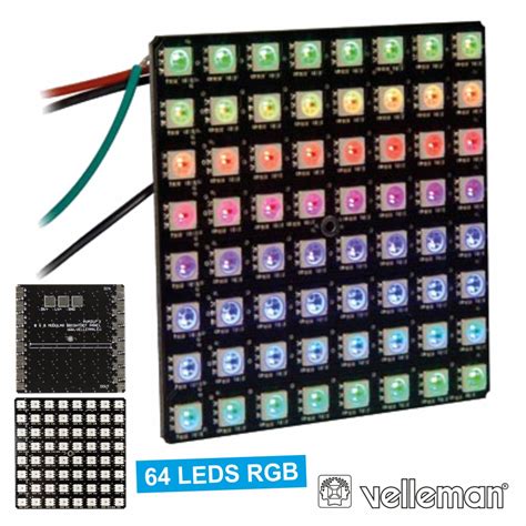 KIT 64 LEDs RGB MATRIX VELLEMAN Ledistronica Lda